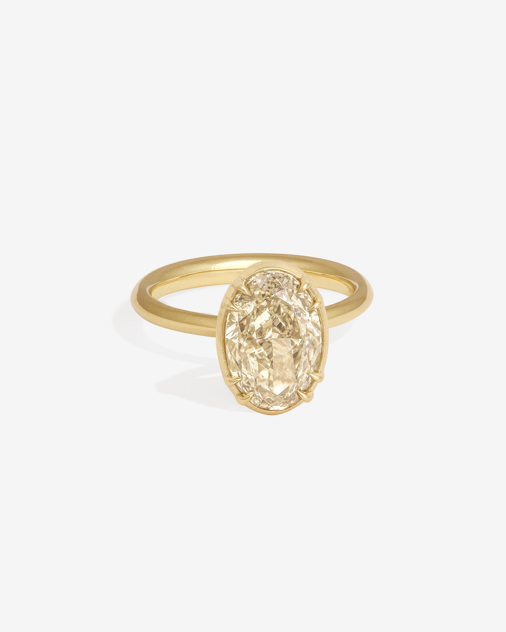 Azelea Ring 3ct Oval Cut Champagne Diamond Solid Gold
