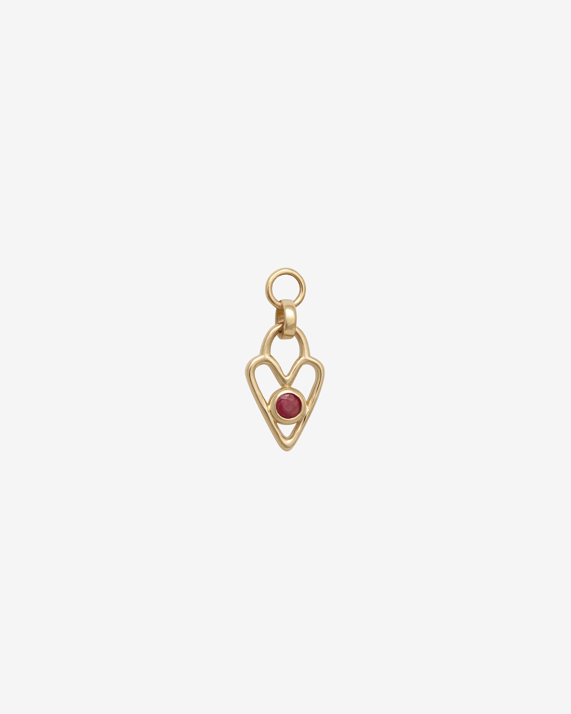 Amore Ruby Ear Charm Solid Gold | Heart Love Charm