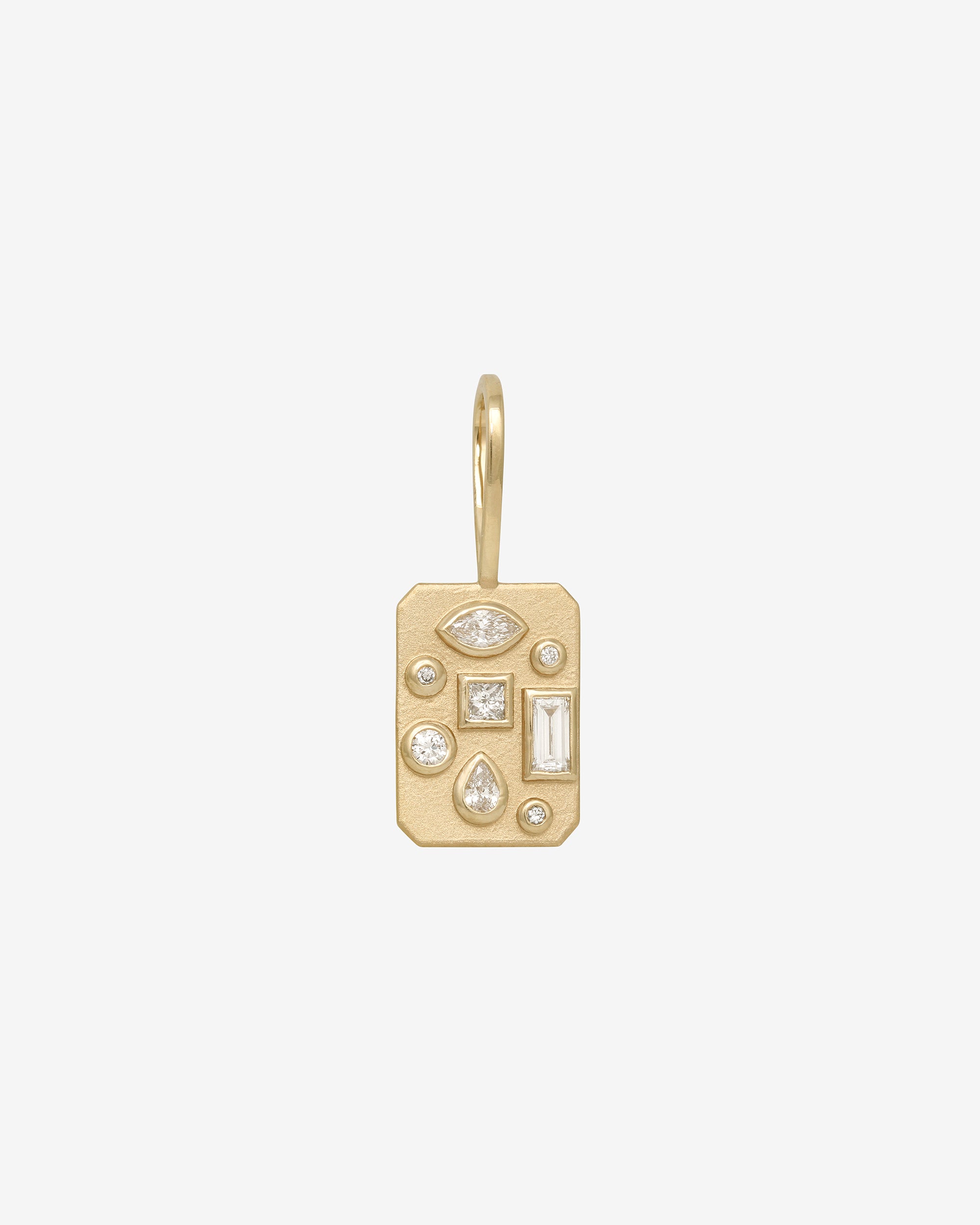 Mosaic Diamond Pendant Solid Gold | Geometric Charm