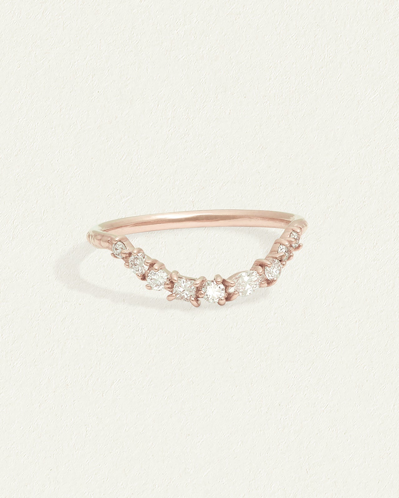 Asteria Arch Ring Diamond Rose Gold – Temple of the Sun Jewellery