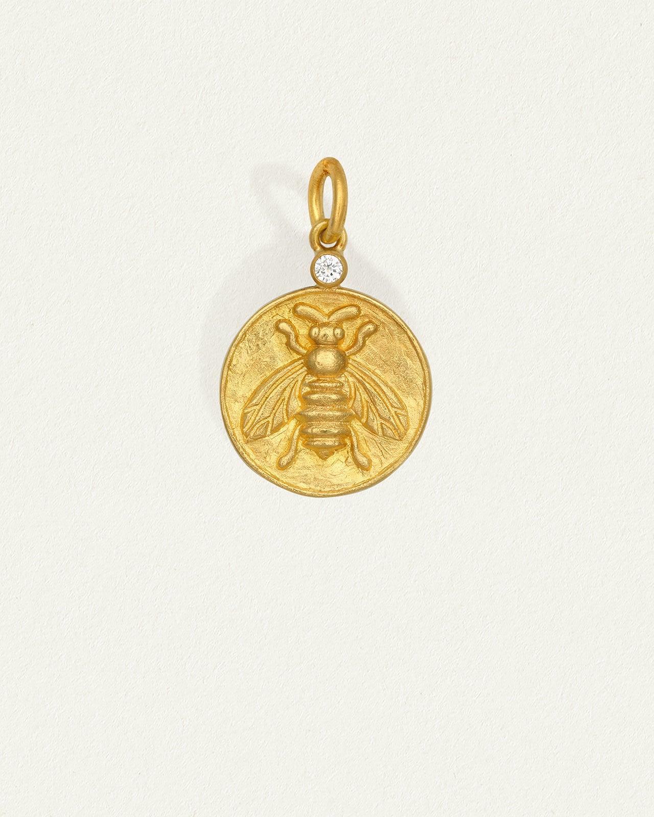 Bee Coin Pendant Diamond Solid Gold – Temple of the Sun Jewellery