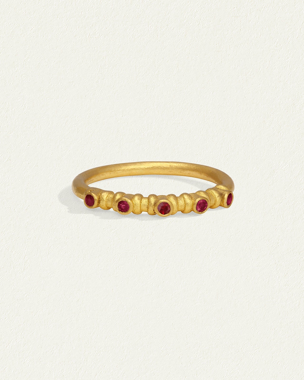 Bella Half Eternity Ring Ruby Solid Gold – Temple of the Sun Jewellery