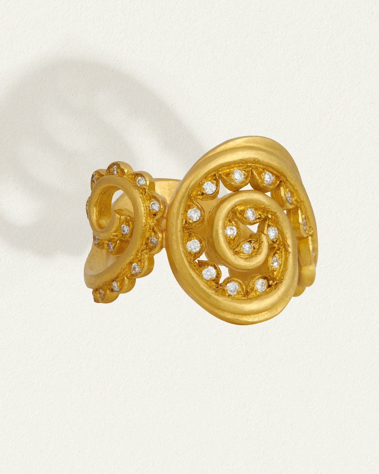 Fern Ring Diamond Solid Gold – Temple of the Sun Jewellery