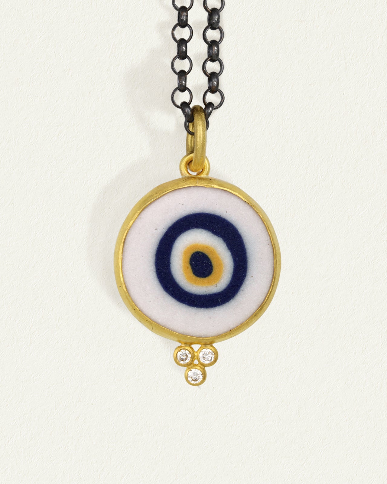 Mati Eye Necklace III White Diamond Solid Gold – Temple of the Sun ...