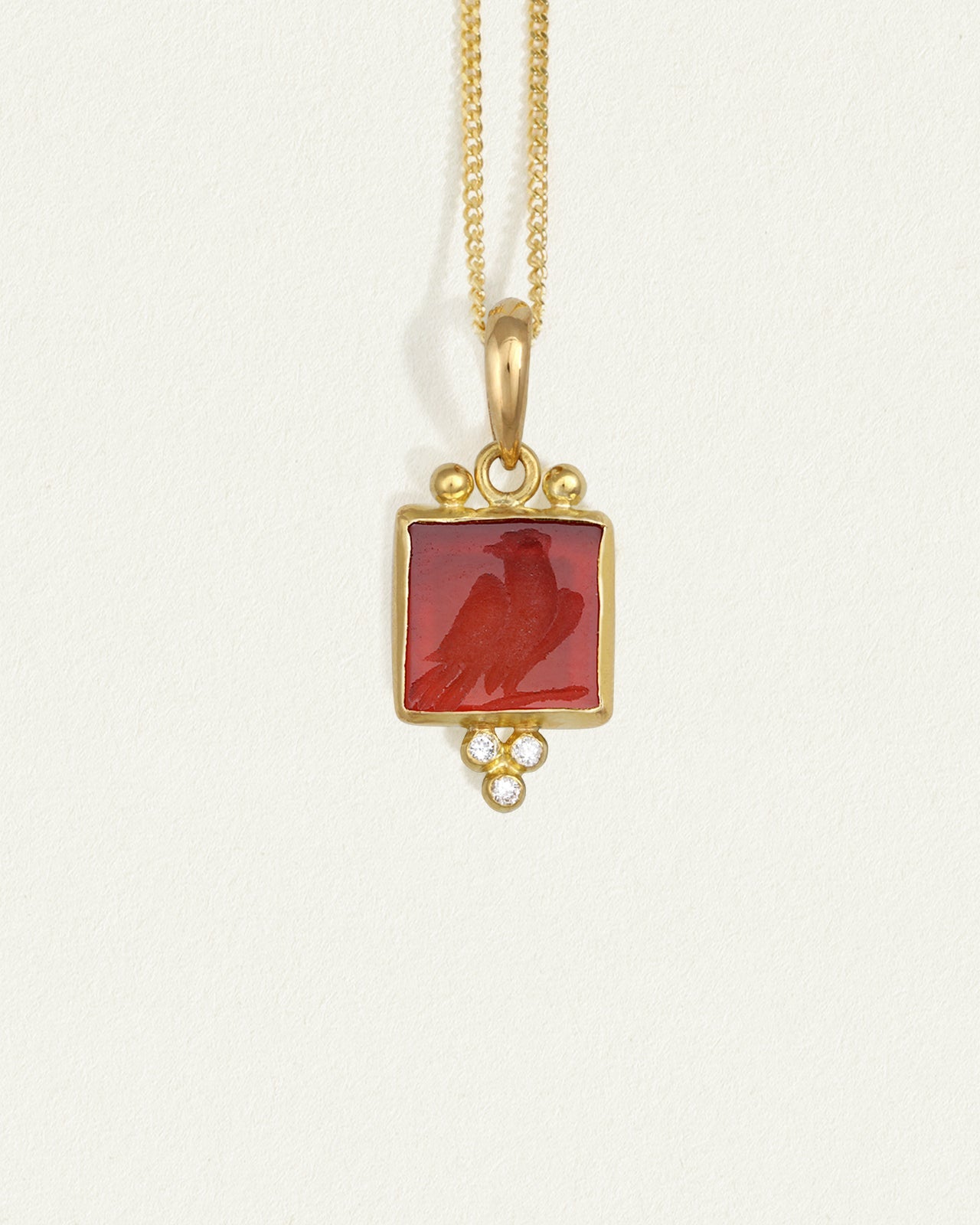 Pala Eagle Necklace Carnelian Solid Gold – Temple of the Sun Jewellery