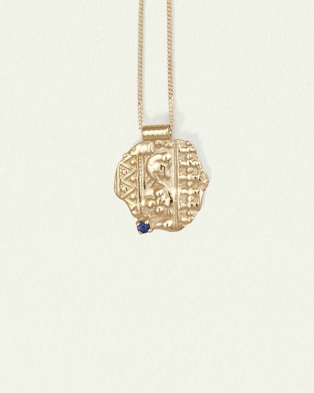 Relic VIII Necklace Sapphire Solid Gold – Temple of the Sun Jewellery
