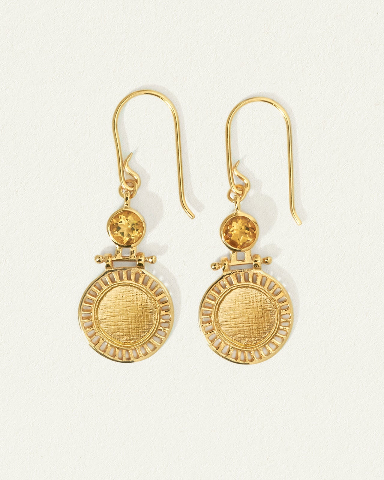 Solar Earrings Gold Vermeil – Temple of the Sun Jewellery